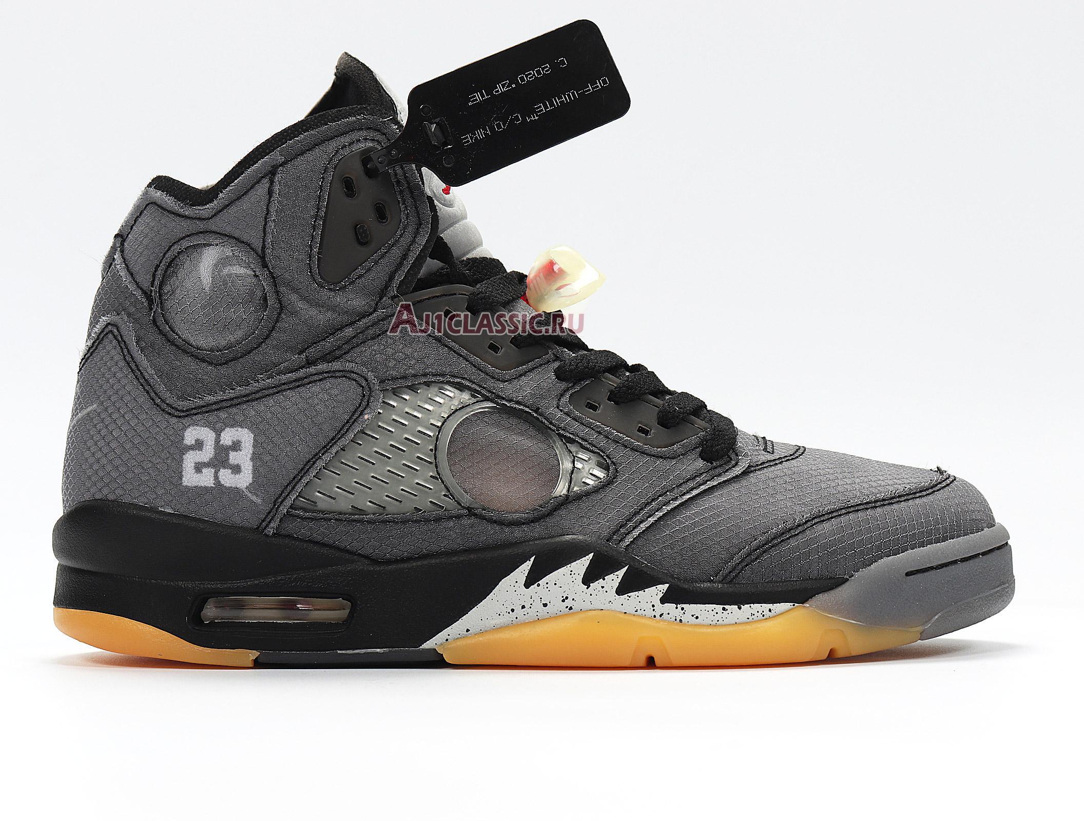 Off-White x Air Jordan 5 Retro SP Muslin CT8480-001 Black/Fire Red ...