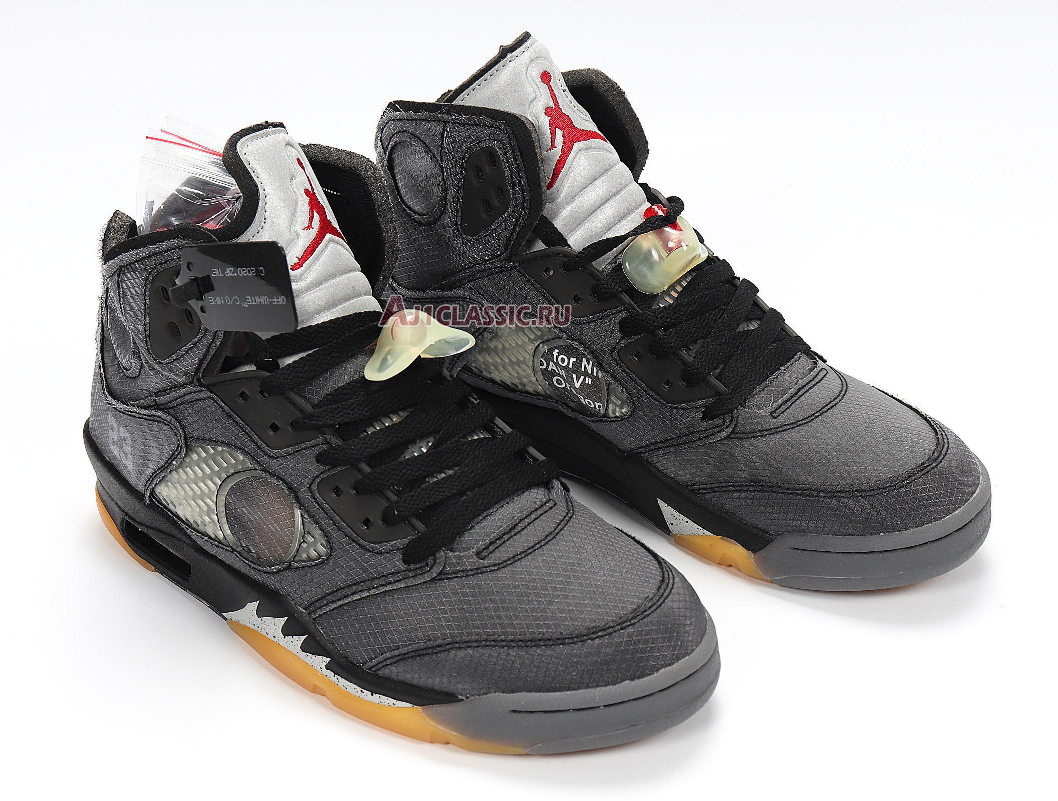 Off-White x Air Jordan 5 Retro SP Muslin CT8480-001 Black/Fire Red ...