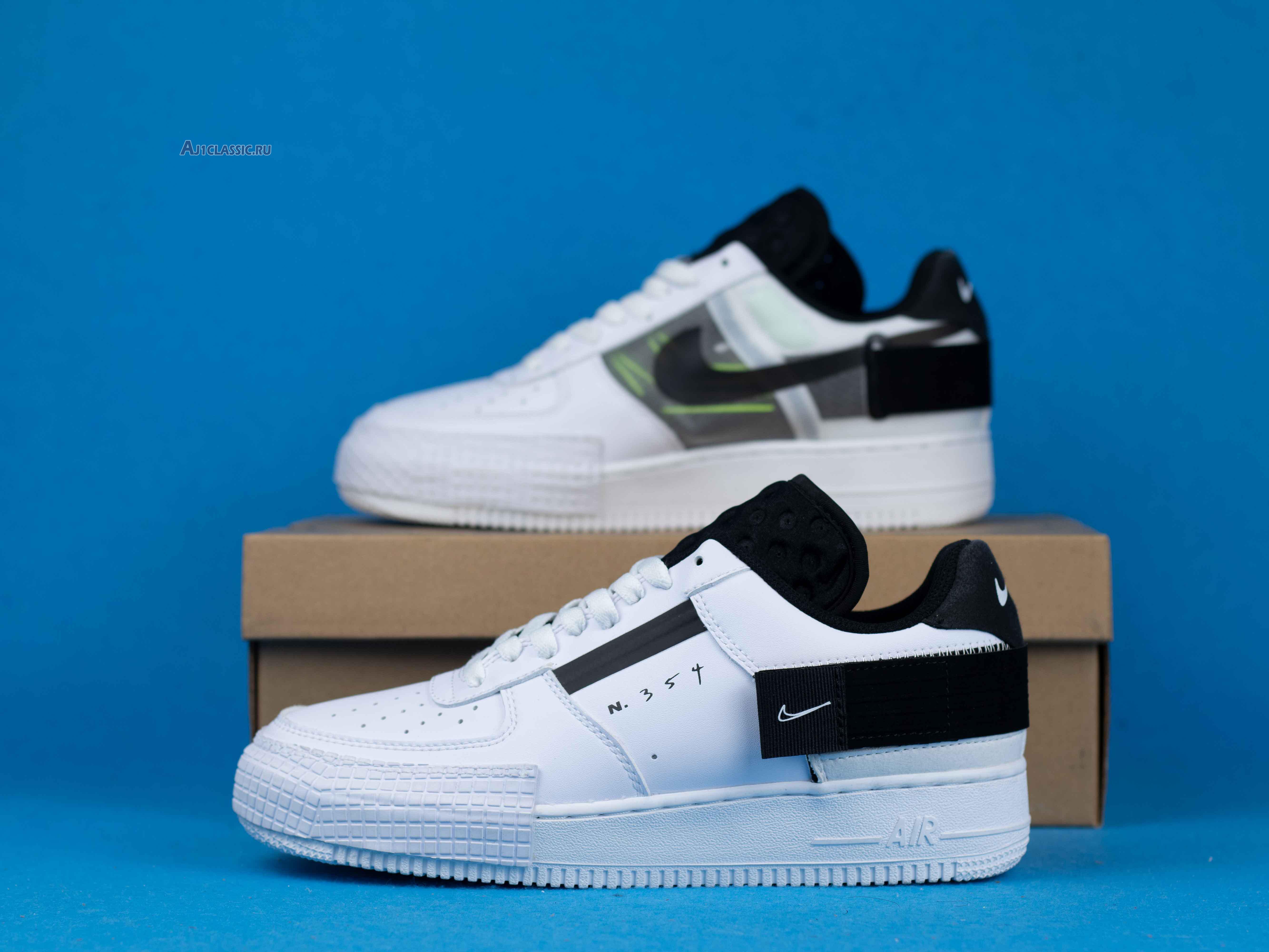 Nike Air Force 1 Type N.354 AT7859-101 White/Volt-Black-White Sneakers