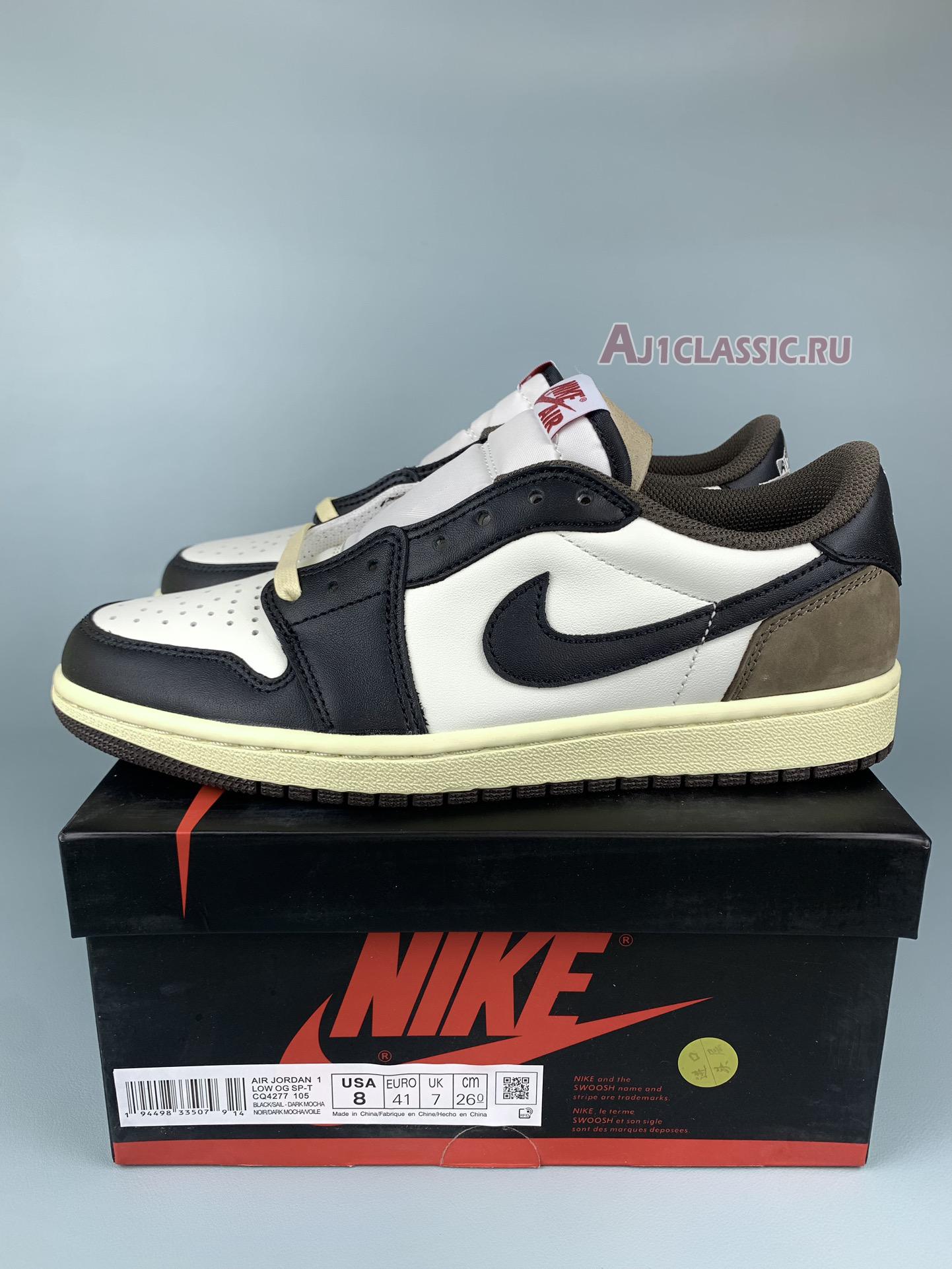 Travis Scott x Air Jordan 1 Low Dark Mocha CQ4277-105-1 Sail/Dark Mocha ...